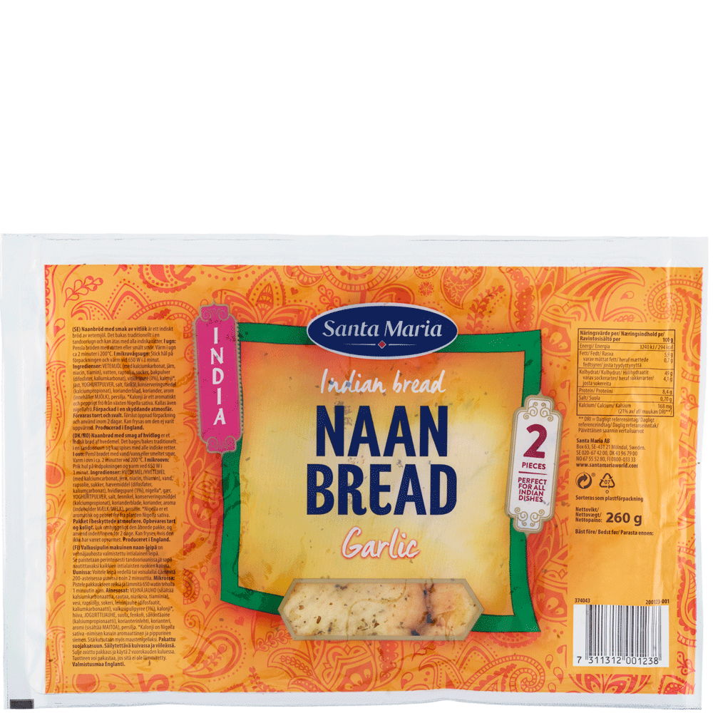 Naan Bread Garlic │ Santa Maria