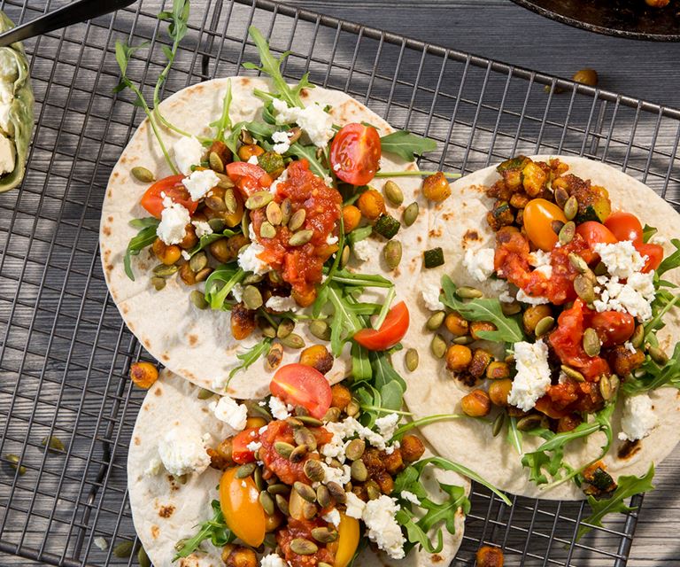 Taco med kikerter og squash | Oppskrift fra Santa Maria