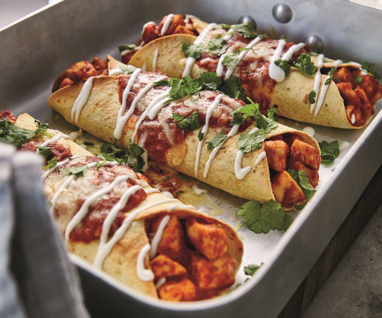Gegratineerde enchilada's met kip recept | Santa Maria