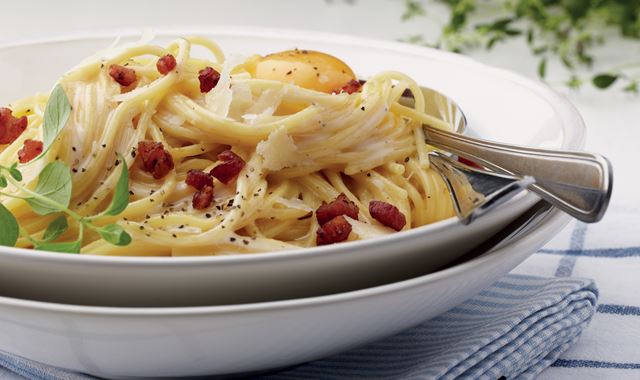 Pasta Carbonara med chorizo | Recept från Santa Maria