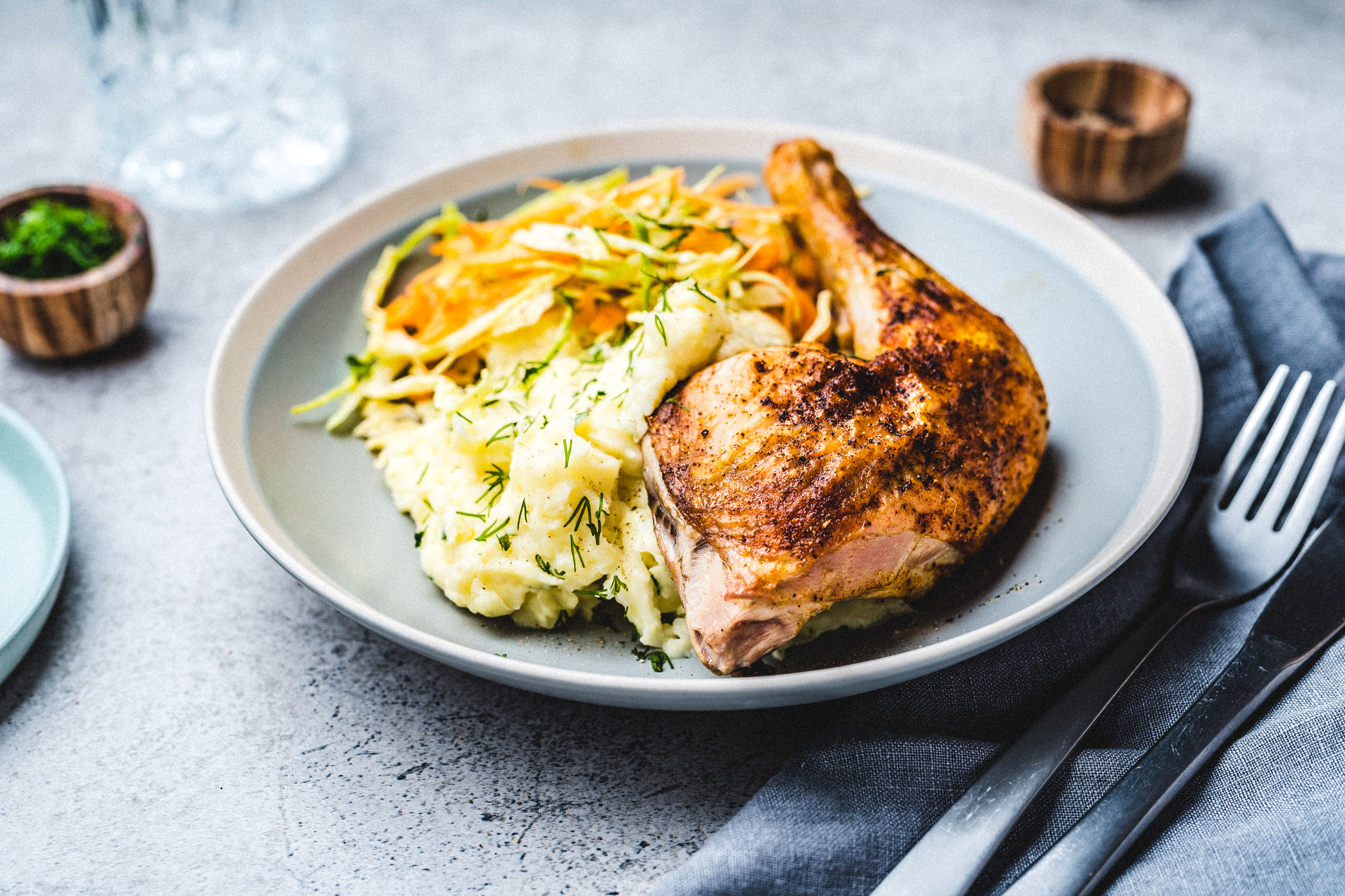 Vana hea grillkana kartulipüreega | Santa Maria retsept