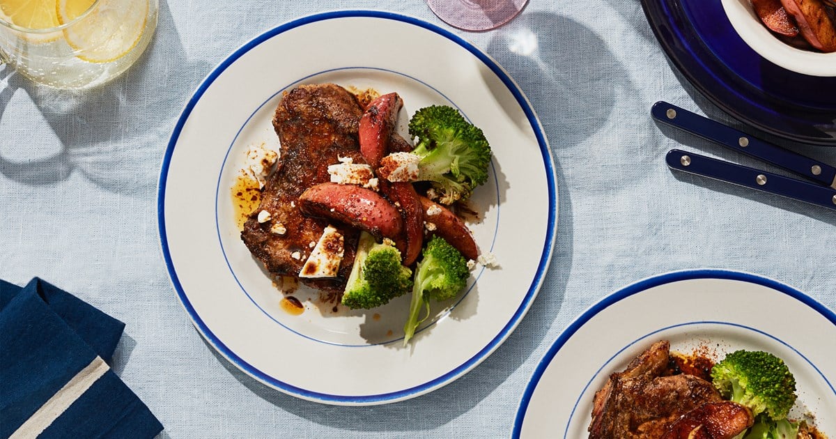 Sriracha svinekotelet med karamelliserede æbler - Santa Maria