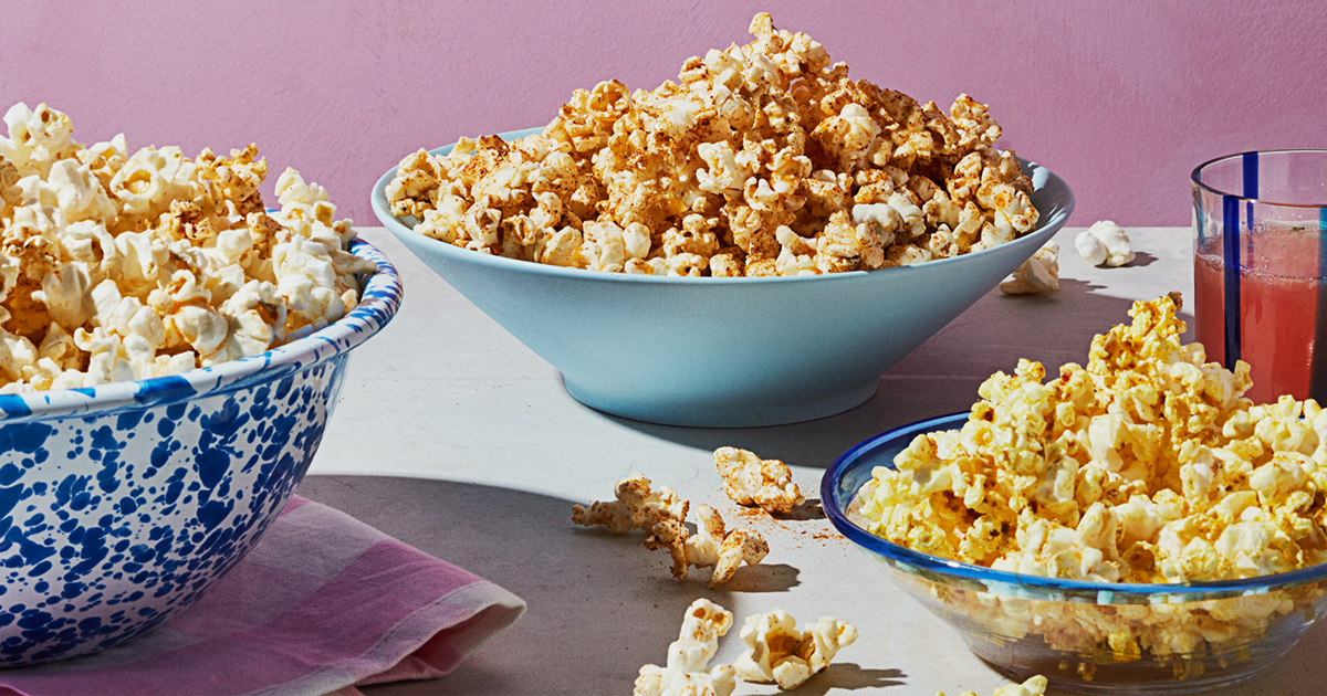 Popcorn med forskellige smagsvarianter - Én opskrift fra Santa Ma