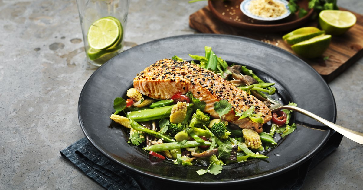 Lax smaksatt med wasabi och sesam | Recept från Santa Maria