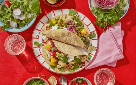 Oat tortilla wrap met geroosterde bloemkool