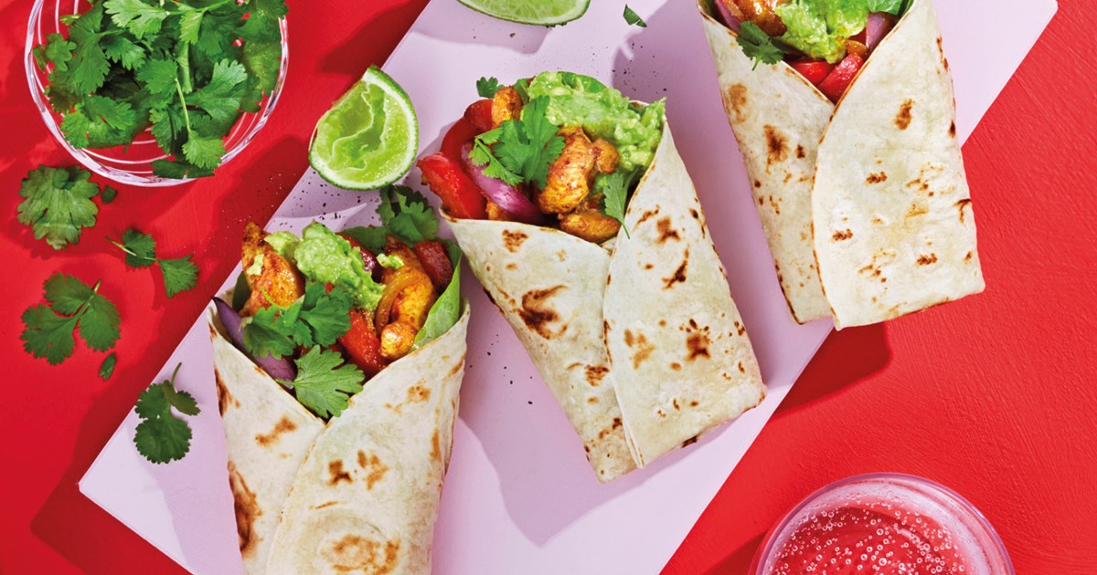 Fajita met kip en groenten